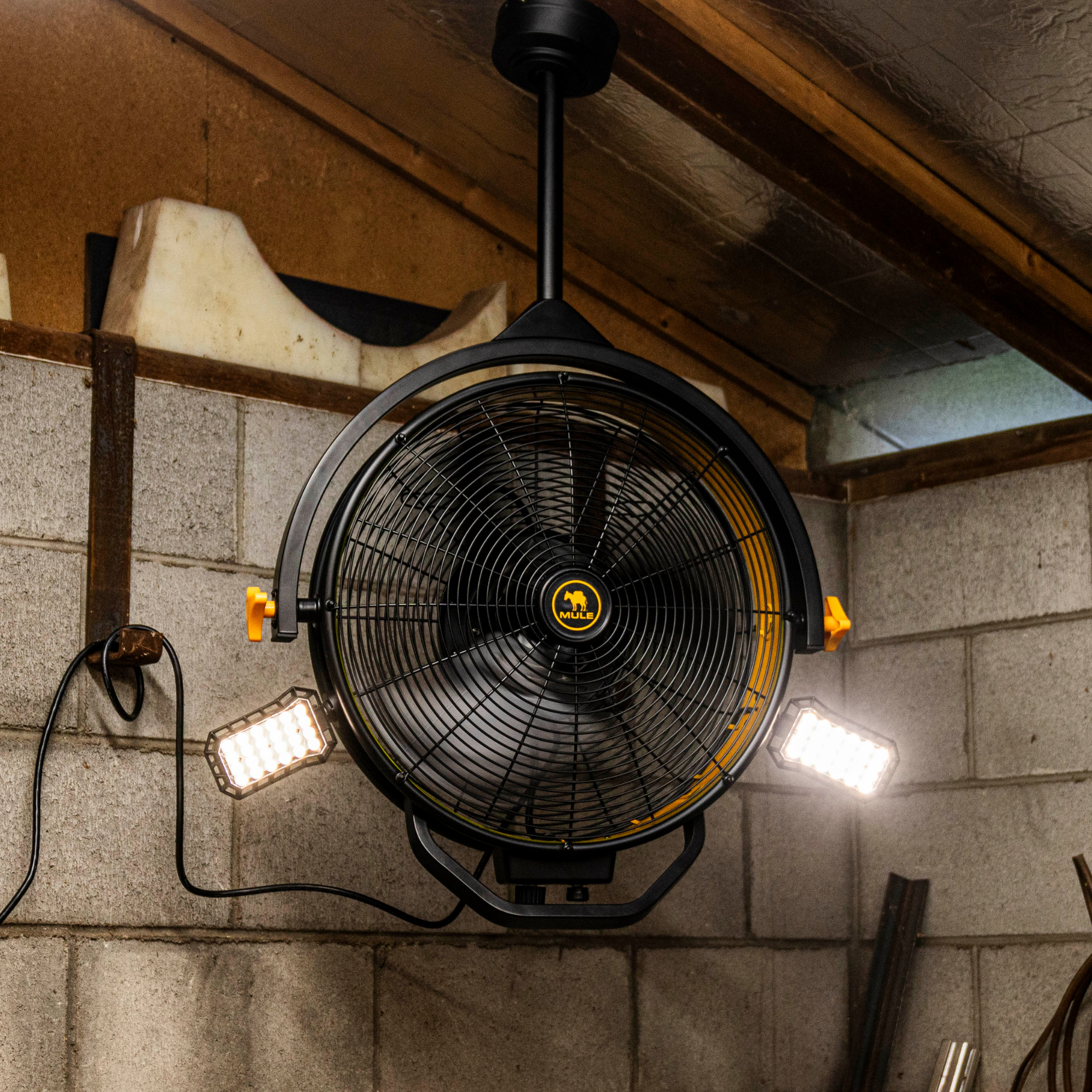 Garage Fan XL with Work Lights — MULE