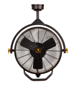 18" Garage Fan, Ceiling Mounted Plug-In Cord, 3 Speed, 3000 CFM | MULE