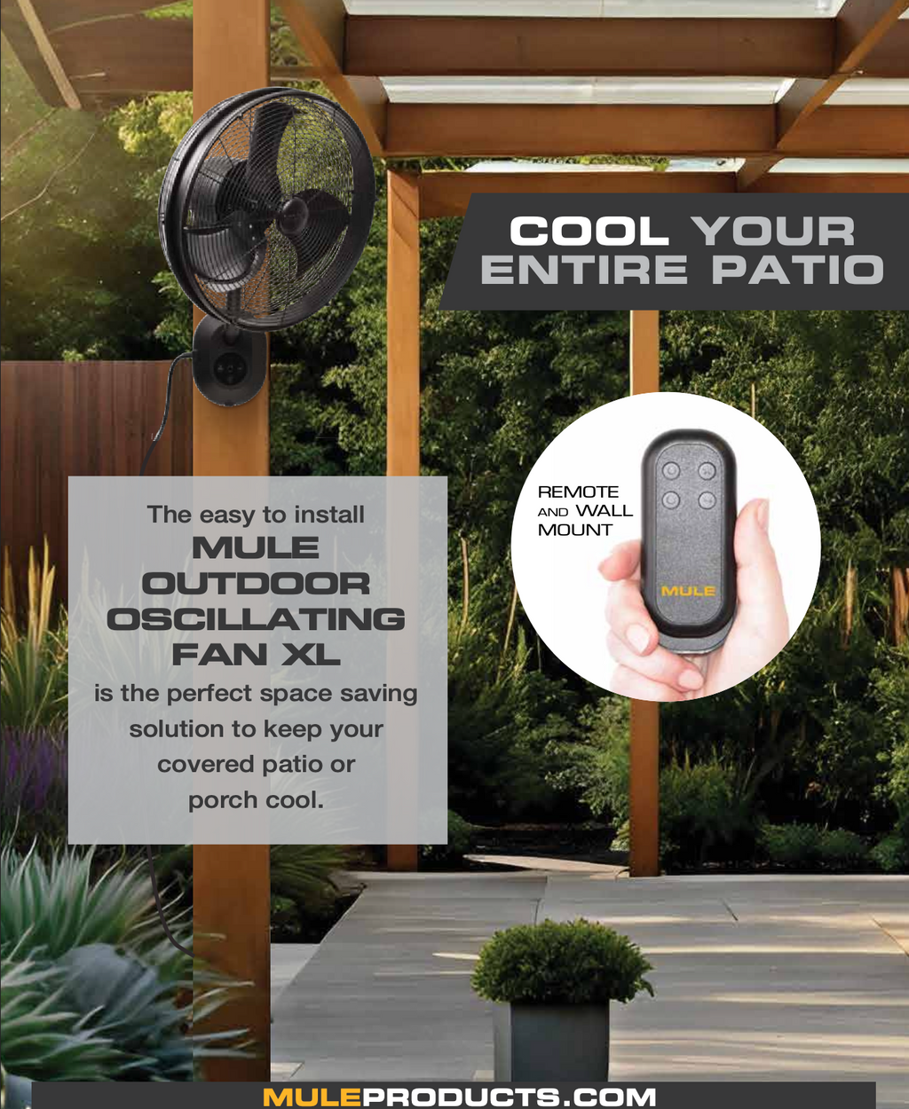 MULE Oscillating Wall Fan